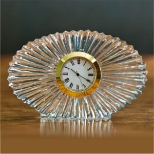 Oval Shape Crystal Glass Desk Clock - Corporate Gifts India ...
